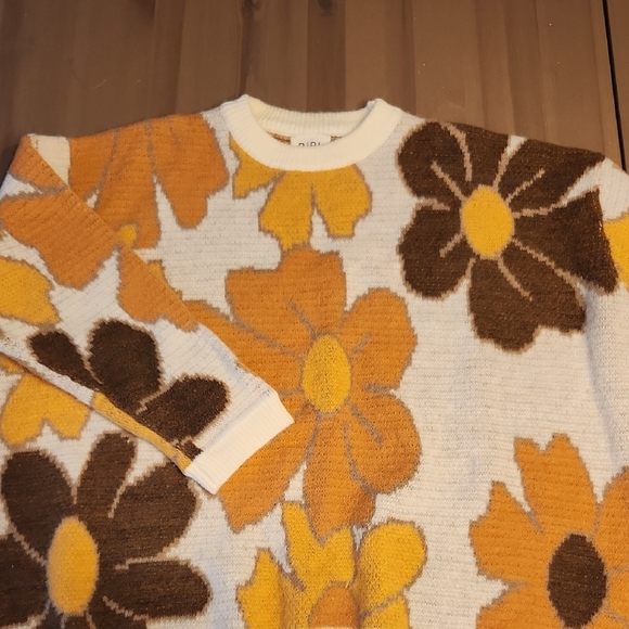 BiBi | Sweaters | Bibi Oversized Cozy Knit Sweater With Floral Design ...